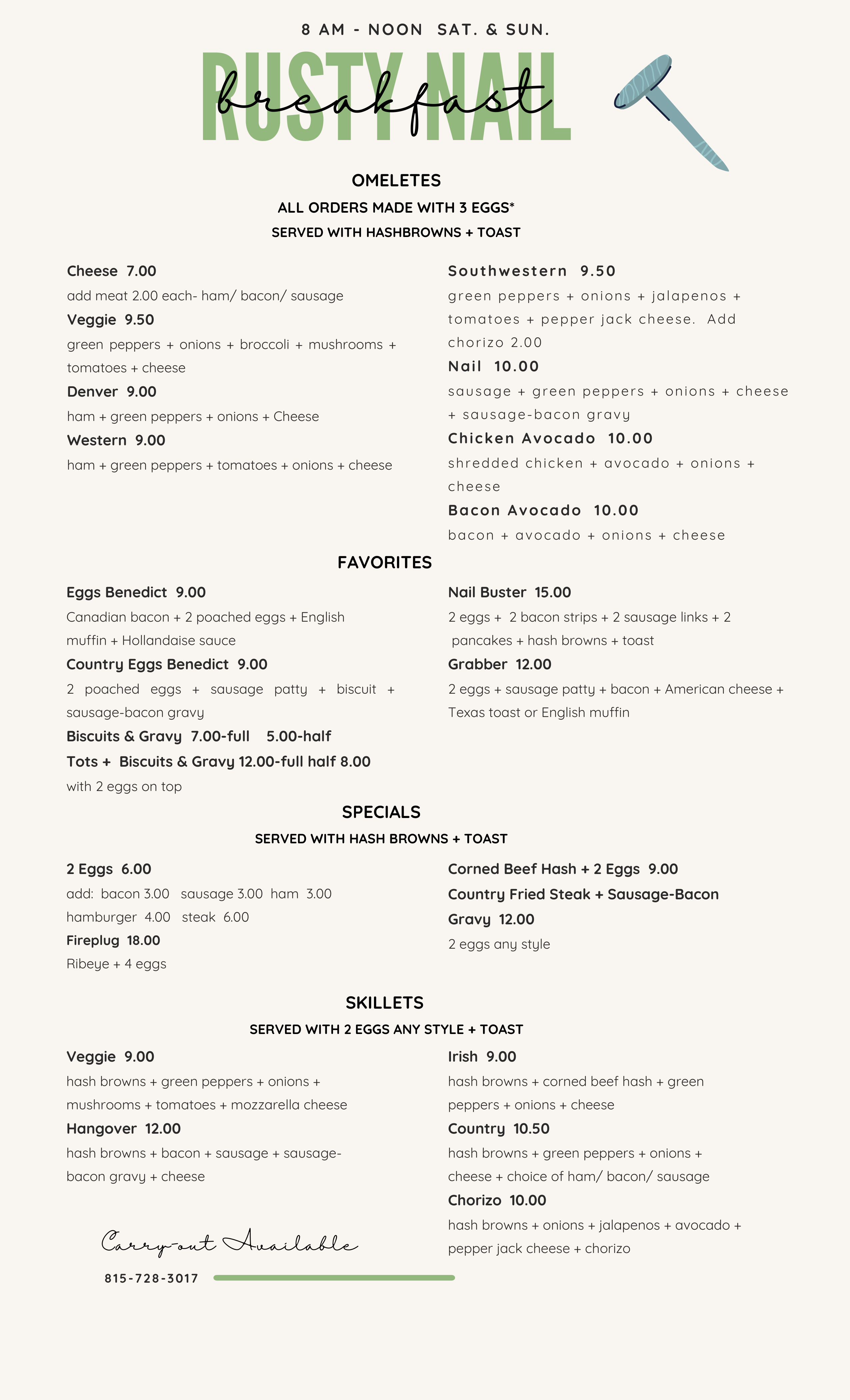 Rusty Nail Saloon | Food Menu | Catering | Appetizers, Burgers, Taco ...